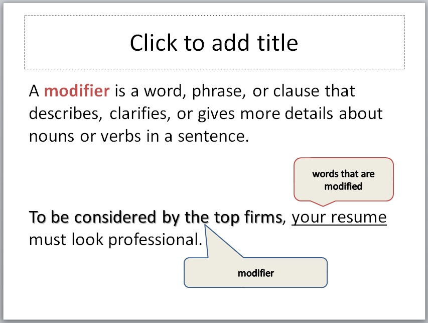 misplaced modifiers | English Notes